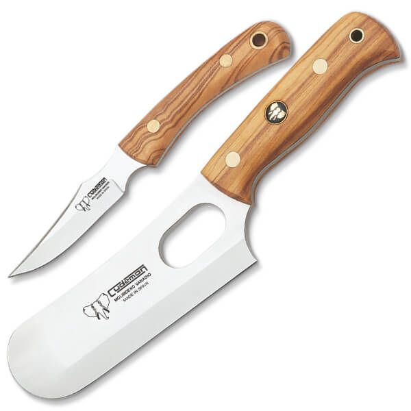 Cudeman 161-L Hunting Knife Set Satin Olive Handle