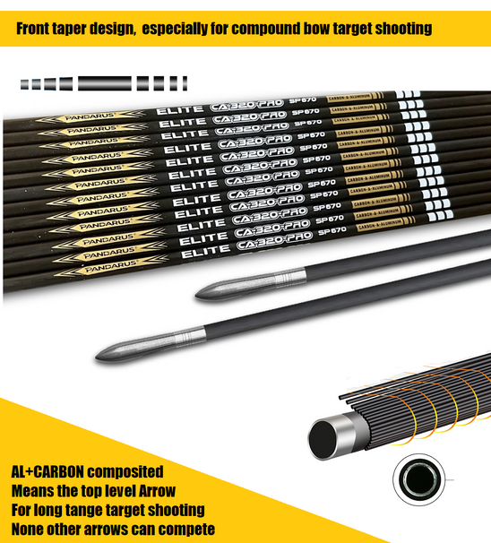 Pandarus Elite CA320 Pro shafts - with Stainless Steel points (C)